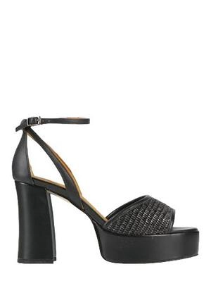 APEPAZZA Sandals Size Leather, Textile Fibers - Black