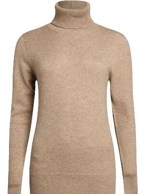 Fabiana Filippi Turtleneck Tan Size Cashmere - Brown