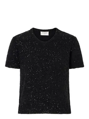 SAINT LAURENT Sequined Knitted Shirt