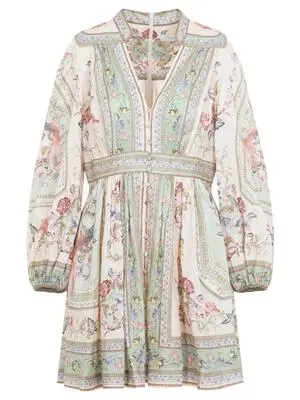 Zimmermann Roselight Plunge Mini Dress - Multicolor