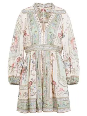 Zimmermann Roselight Plunge Mini Dress - Multicolor
