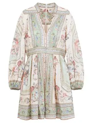 Zimmermann Roselight Plunge Mini Dress - Multicolor