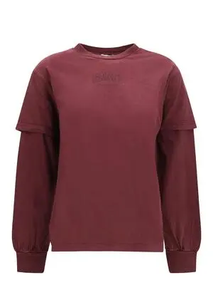 GANNI Future Heavy Jersey Long-sleeve T-shirt - Multicolor