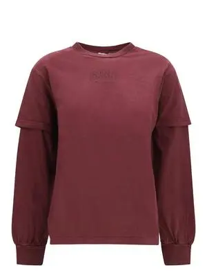 GANNI Future Heavy Jersey Long-sleeve T-shirt - Multicolor