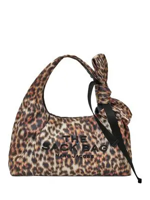Marc Jacobs Bow Sack Bag In Leopard Nylon - Brown Multi