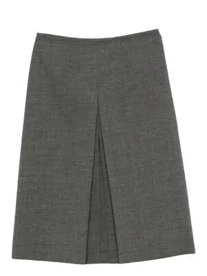 Prada Wool Skirt With Nylon Waistband - Multicolor