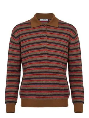 Prada Striped Polo-neck Sweater - Multicolor