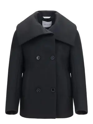 Balenciaga Structured High-neck Peacoat - Black