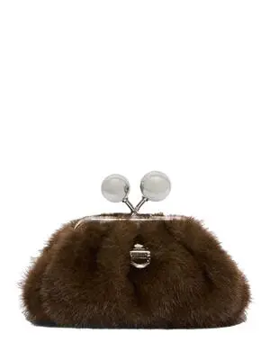 Max Mara Mini Sheepskin Pasticcino Clutch Bag - Brown