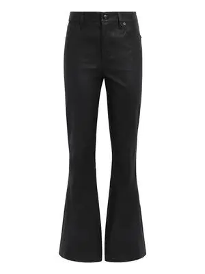 FRAME The Flared Leather Trousers - Black