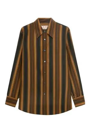 Marni Vertical-stripe Long-sleeve Shirt - Orange