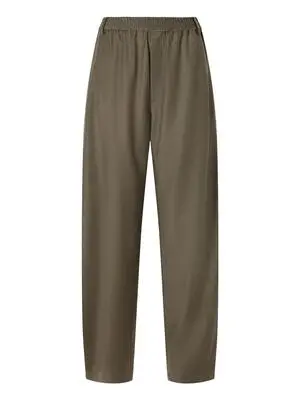 TIBI Wool-blend Flannel Barrel-leg Pants