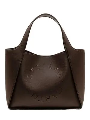 Stella McCartney Logo Perforated Shoulder Bag - Brown