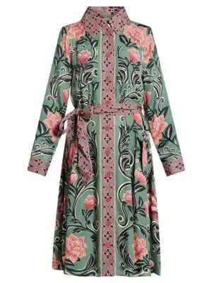 FARM RIO Farm Rio Arabesque Belted Midi Dress