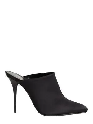Saint Laurent Satin Pointed-toe Mules Black