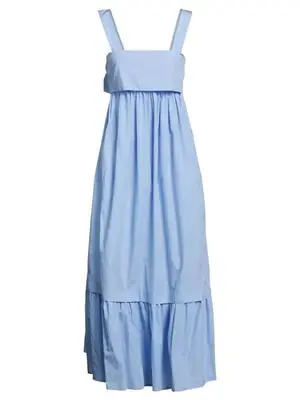 Chloé Sleeveless Square-neck Solid-color Dress - Blue