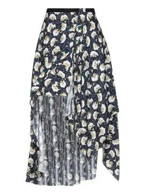 Chloé Floral Print Midi Skirt - Blue