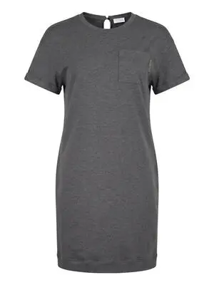 Brunello Cucinelli Solid Color T-shirt Dress - Grey