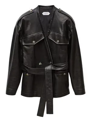 Versace Leather Blouson - Black