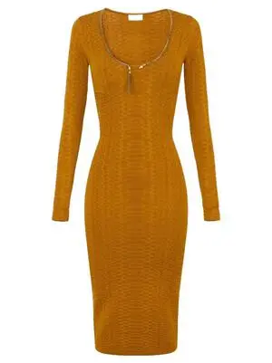 Elisabetta Franchi Knit Dress With Snake Pattern - No