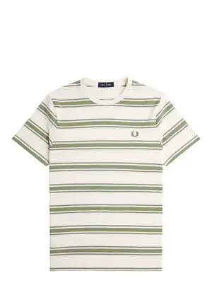Fred Perry Horizontal Stripe Crew Neck Shortsleeve Tshirt - No