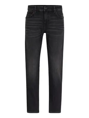 Hugo Boss Washed Straightleg Jeans - Black
