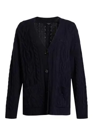 Max Mara Solid-colored Knit Jacket Blue