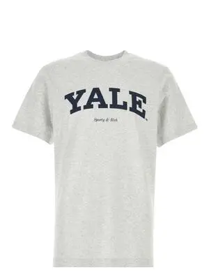 SPORTY  RICH Logo Crew Neck T-shirt - Grey
