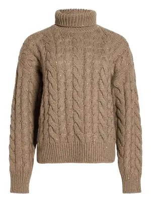 Brunello Cucinelli Solid-color Turtleneck Sweater Light Brown