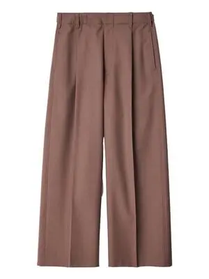 LEMAIRE Pleated Wide Leg Pants - Nutmeg