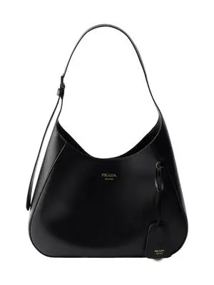 Prada Boogie Medium Leather Bag - Black