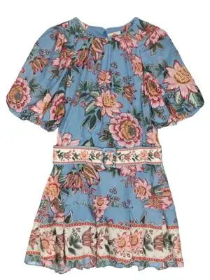 Farm Rio Wonderful Bouquet-print Minidress - Multicolor