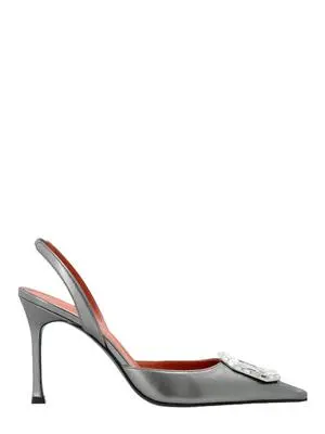 Amina Muaddi Camelia Slingback High-heeled Sandals - Gray