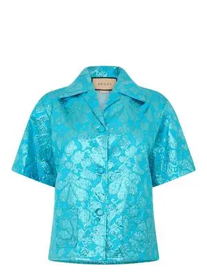 Gucci Jacquard Shortsleeve Shirt - Blue