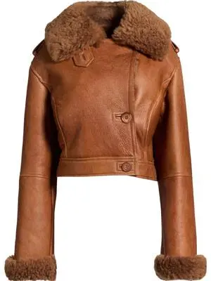 Chloé Short Shearling Jacket - Camel