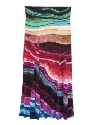 Farm Rio Printed Midi Skirt Black