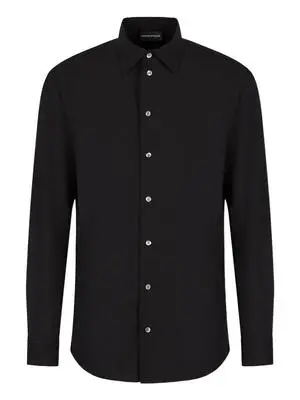 Emporio Armani Pointcollar Longsleeve Shirt - Black