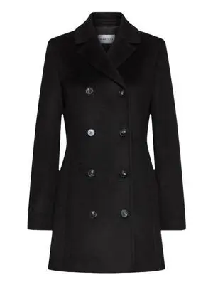 Marella Double-breasted Long-sleeved Coat - Black