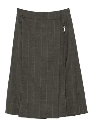 Simone Rocha Prince Of Wales Check Pleated Skirt - Grey