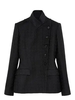 Alexander McQueen Light Tweed Single-breasted Jacket - Black