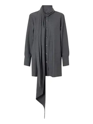 WILLY CHAVARRIA Cravat Wool Shirt - Gray