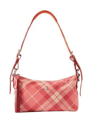 VIVIENNE WESTWOOD Emma Checked Wool Shoulder Bag Pink
