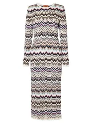 Missoni Striped Crochet-knit Midi Dress - Multi