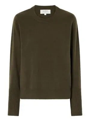 LA LIGNE Solid Lean Lines Cashmere Sweater - Green