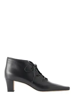 Manolo Blahnik Fuxa 50 Leather Ankle Boots - Black