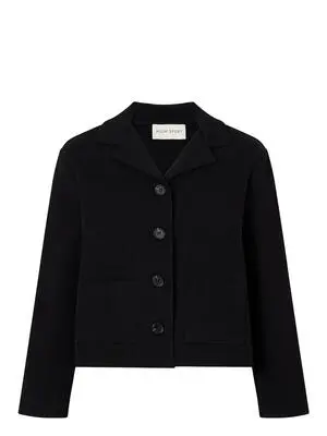 HIGH SPORT Maude Ribbed Cotton-blend Jacket Black