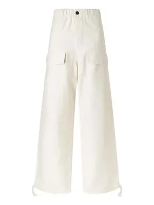 JW Anderson Cotton-blend Gabardine Track Pants Ivory