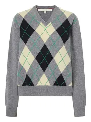 RÙADH The Academy Checked Cashmere Sweater Gray