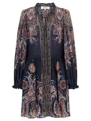 Sea Hyacinth Gathered Paisley-print Crepe Mini Dress - Multi