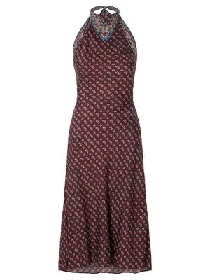 DÔEN Zilda Printed Halterneck Silk-blend Midi Dress - Multi